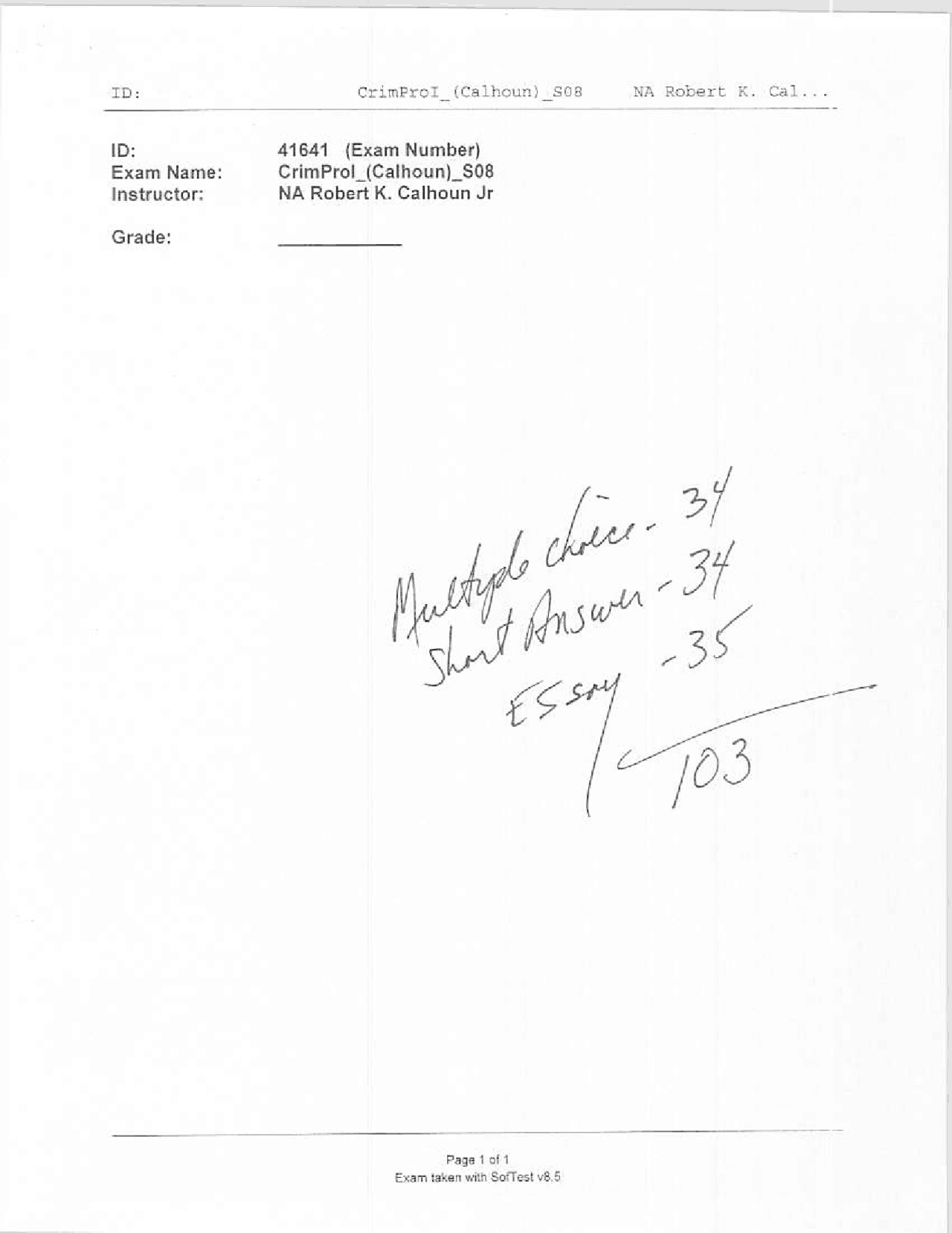 Prosecution Argue Criminal Procedure Solved Exam Docsity
