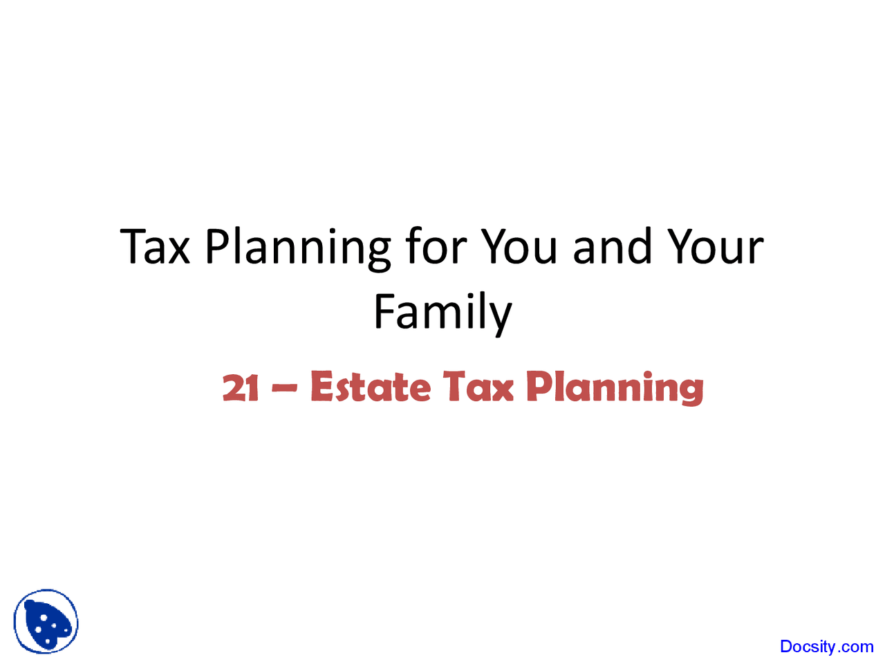 Estate Tax Planning - Personal Financial Planning - Lecture Slides ...