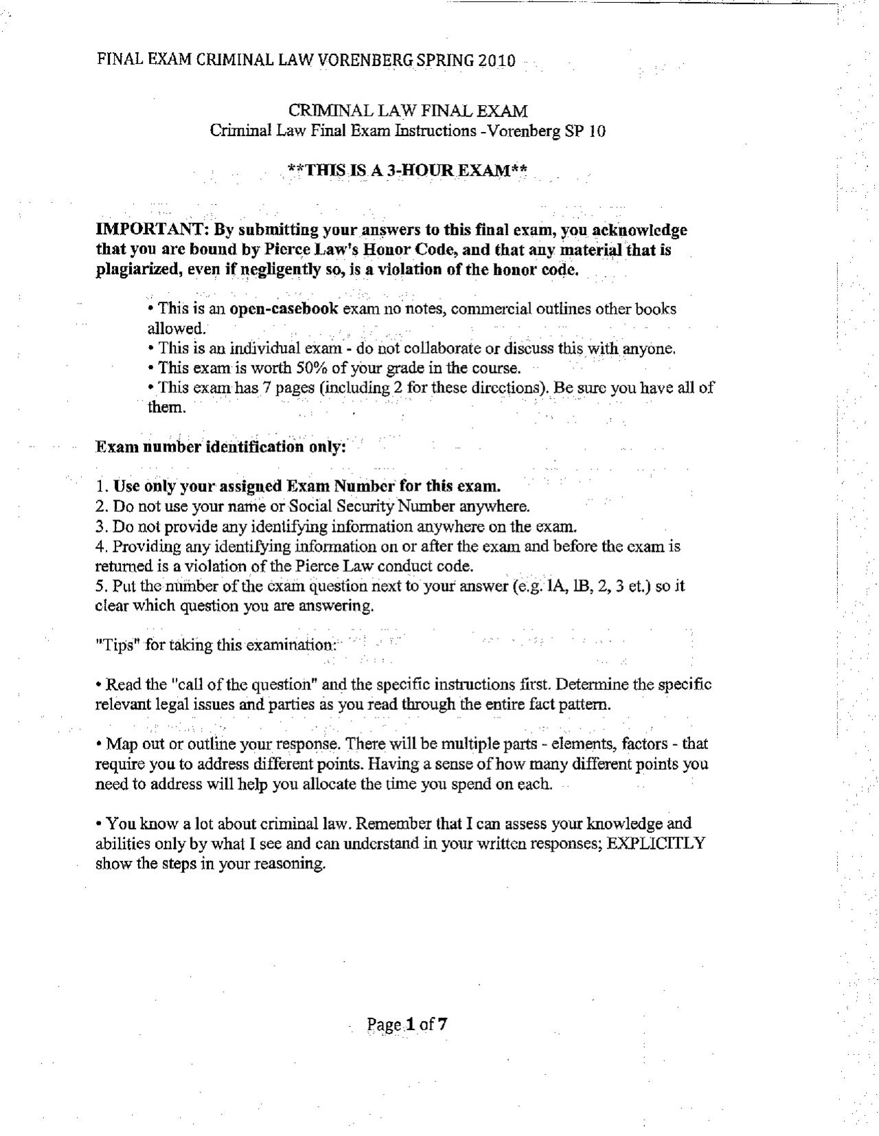 Guilty of Murder - Criminal Law - Past Paper - Docsity