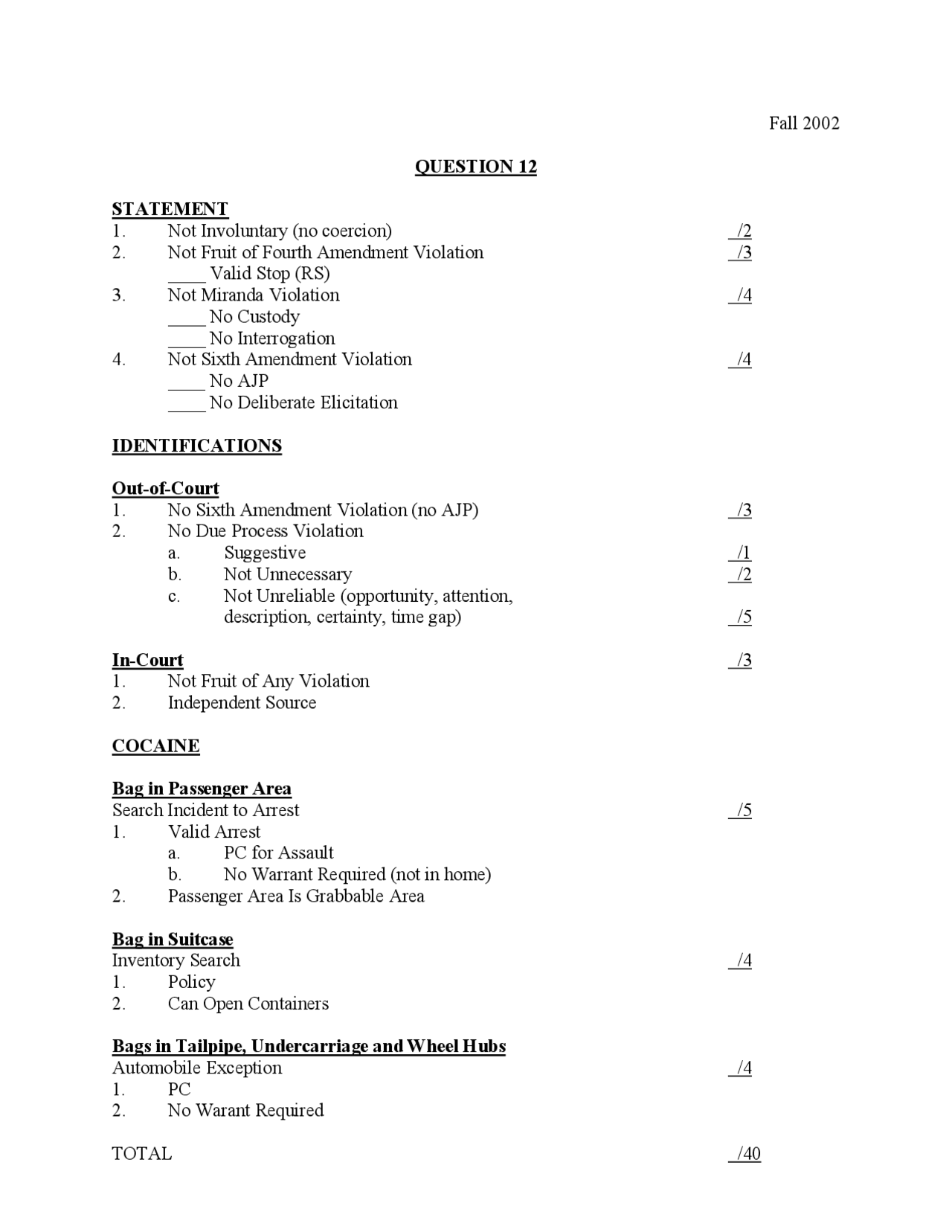 Fourth Amendment Violation Criminal Procedure Exam Docsity