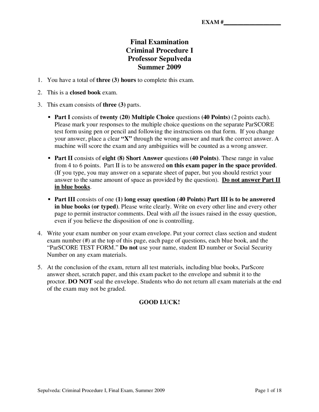 Unrelated Homicide Criminal Procedure Exam Docsity
