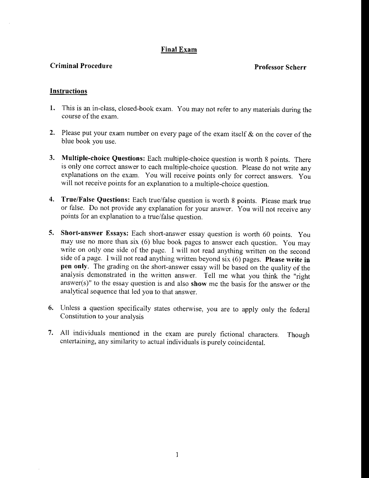 State Criminal Conviction Criminal Procedure Exam Docsity