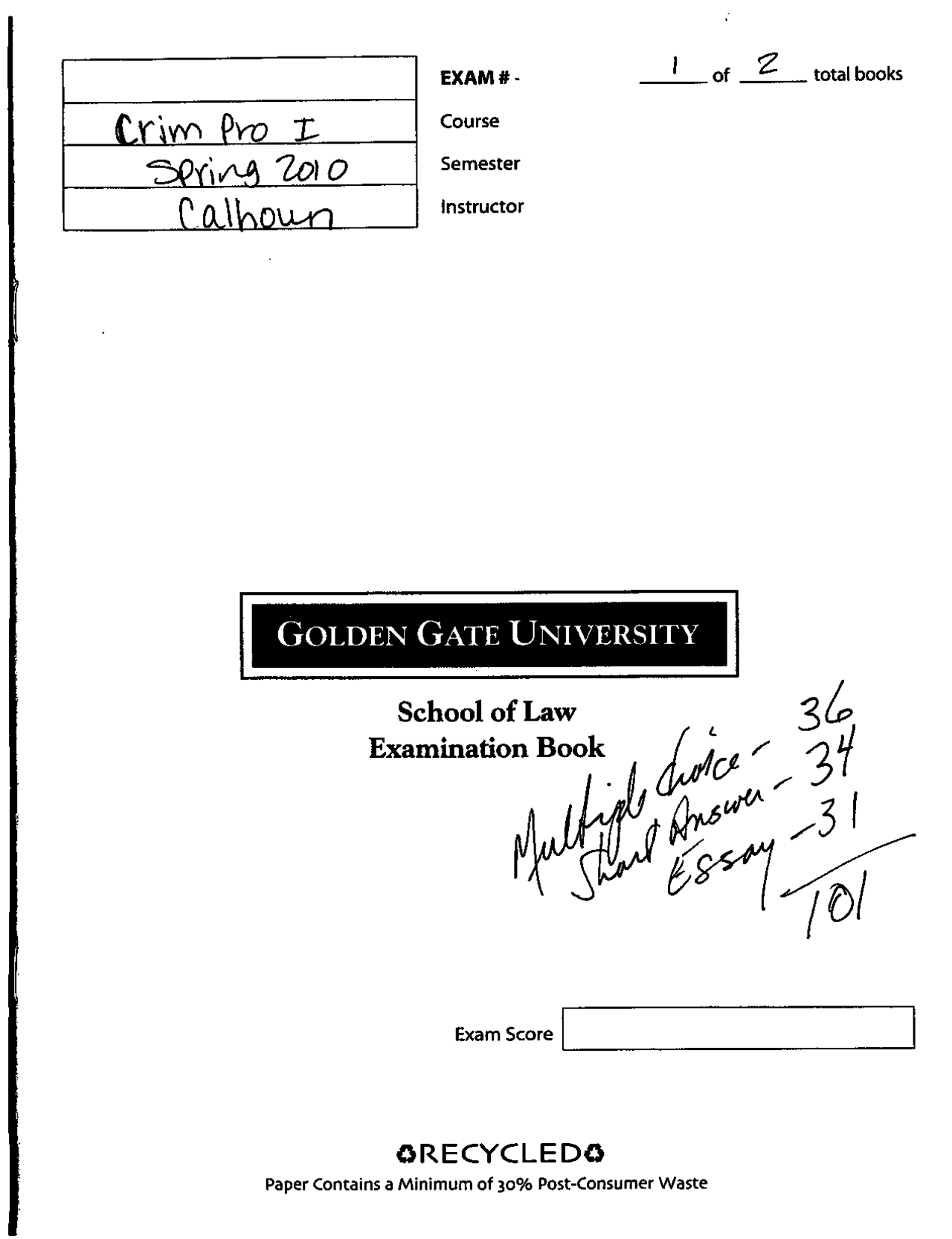 String Of Illegal Purchases Criminal Procedure Solved Exam Docsity