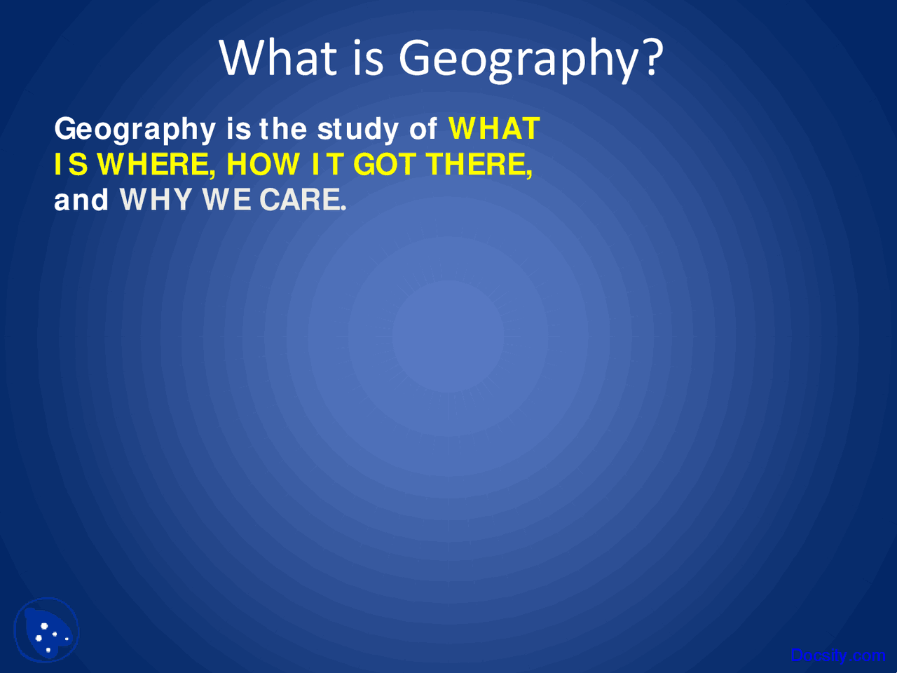 What Is Geography Human Geography Lecture Slides Docsity