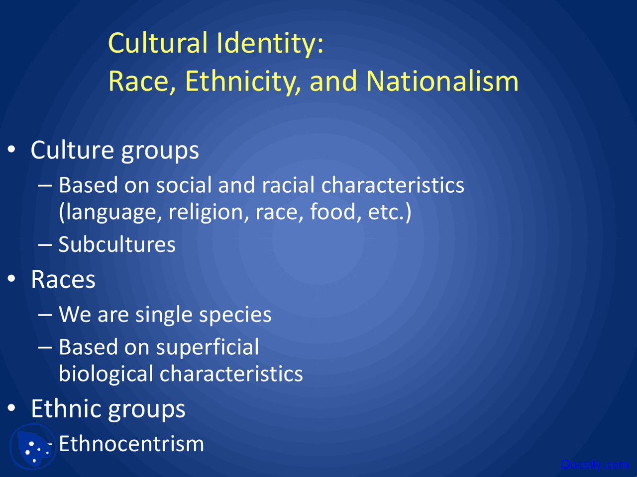 Cultural Identity Human Geography Lecture Slides Docsity