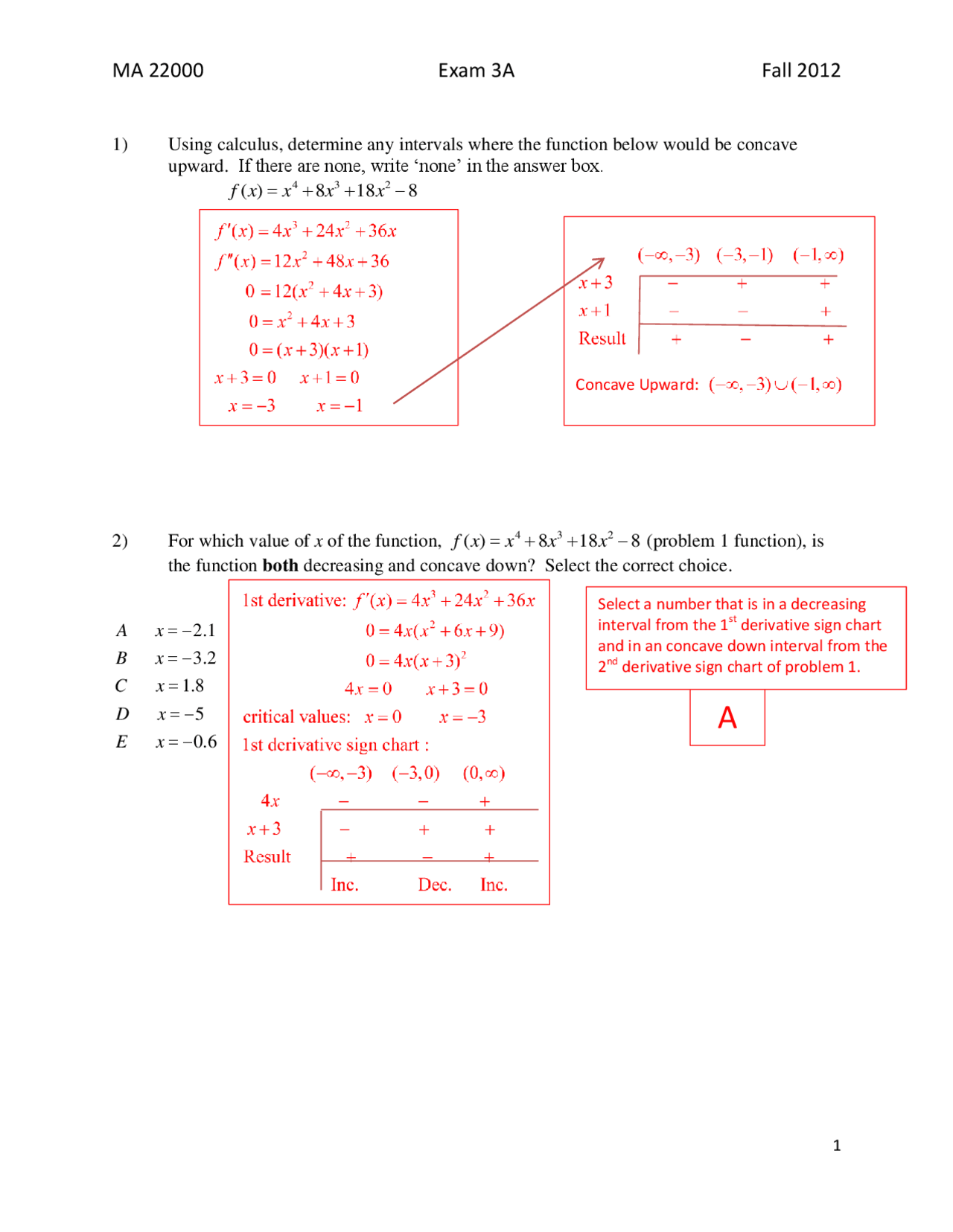 Intervals Introduction To Calculus Solved Exam Docsity