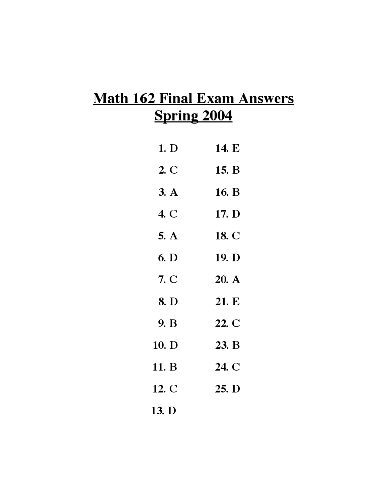 Useful Formulas Plane Analytic Geometry And Calculus Solved Exam