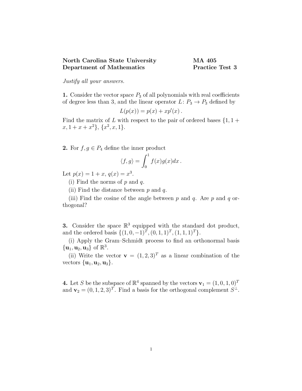 Linear Operator Introduction To Linear Algebra And Matrices Test
