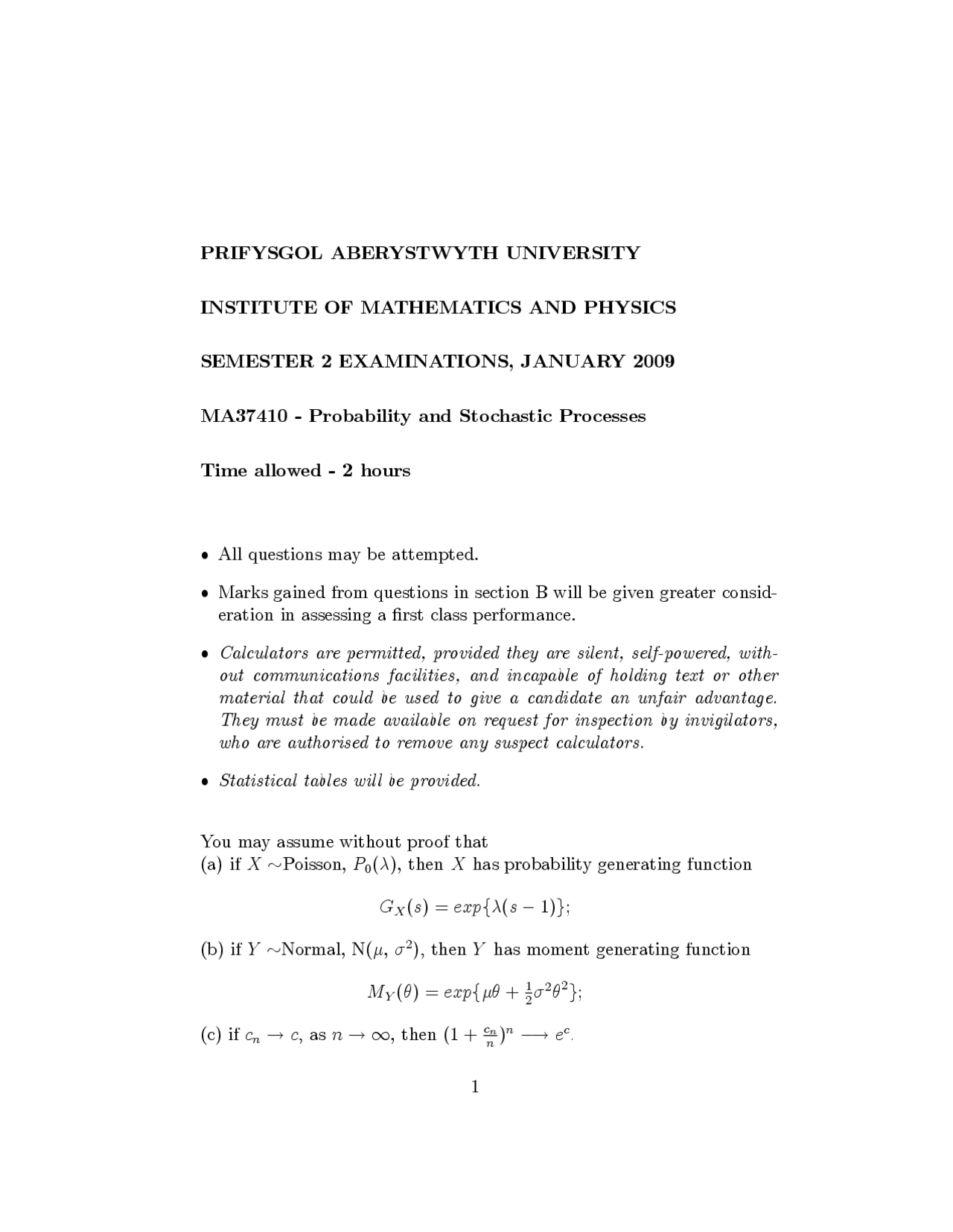 Joint Probability - Probability and Stochastic Processes - Exam | Exams Probability and ...