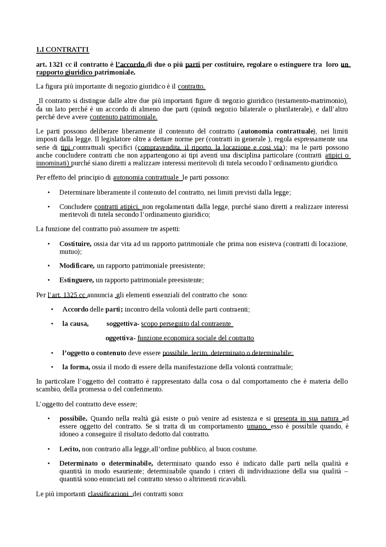 I Contratti Docsity