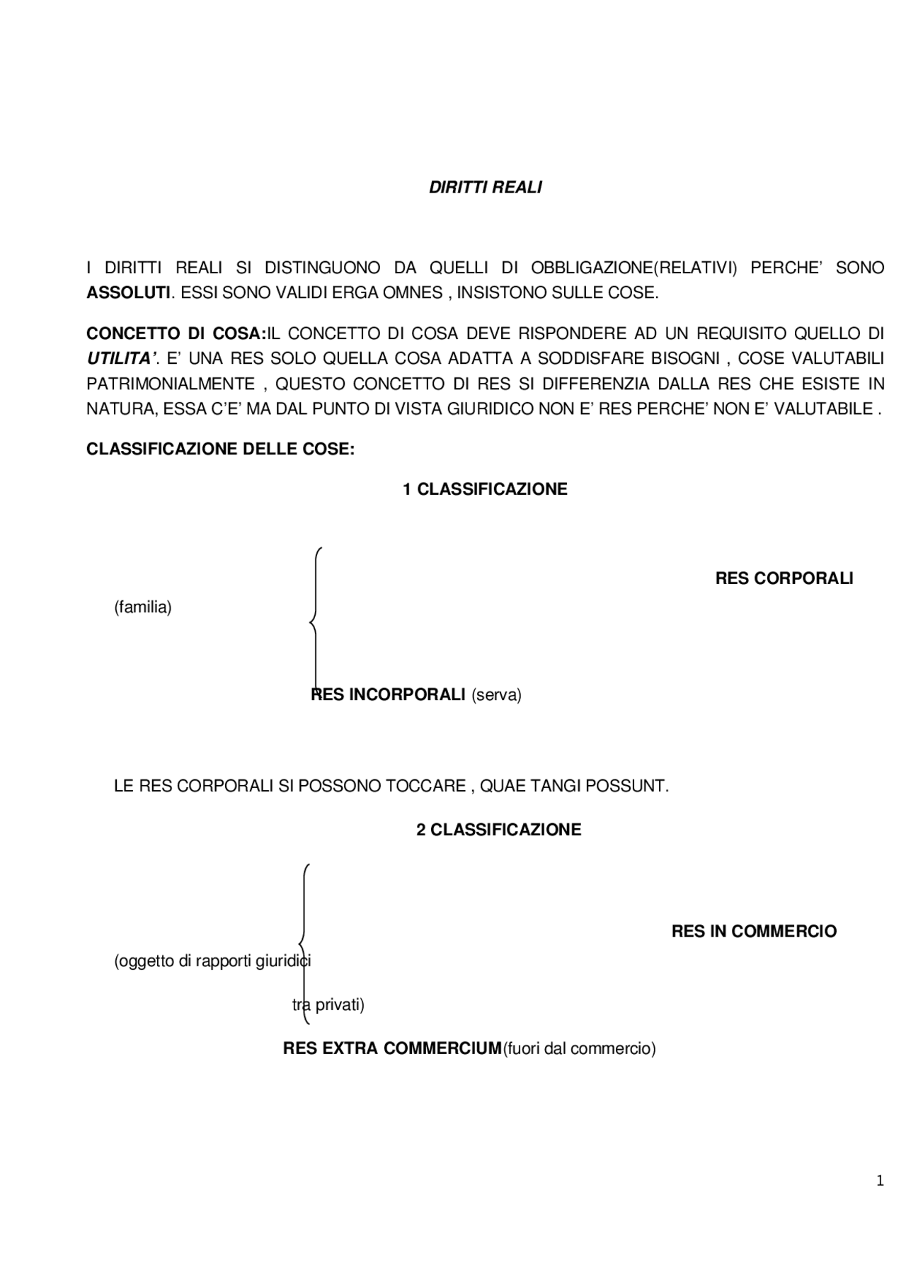 Diritti Reali Diliberto Appunti Di Diritto Romano Docsity