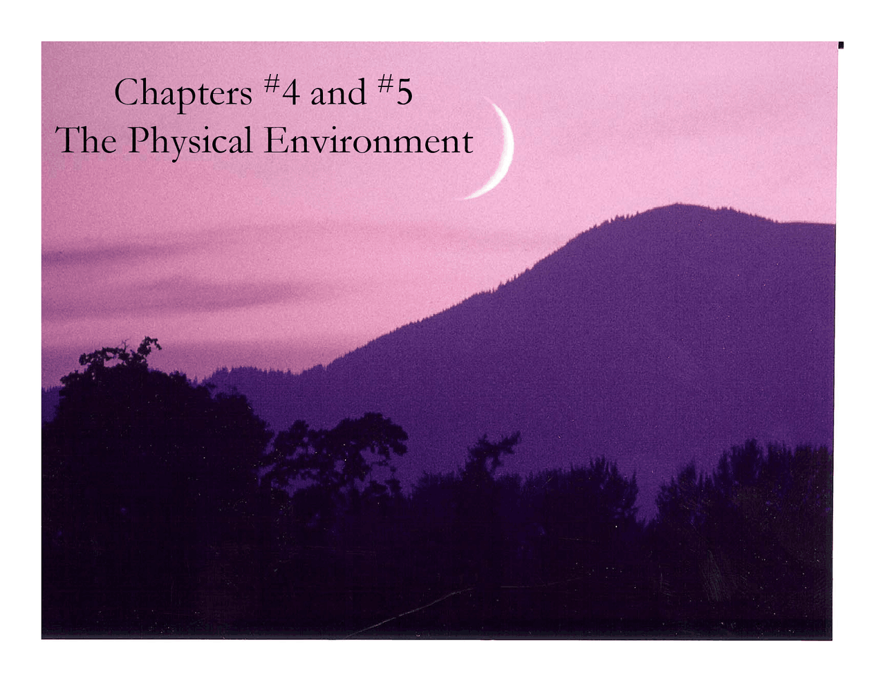 Physical Environment - Evolution, Ecology and Biodiversity - Lecture ...