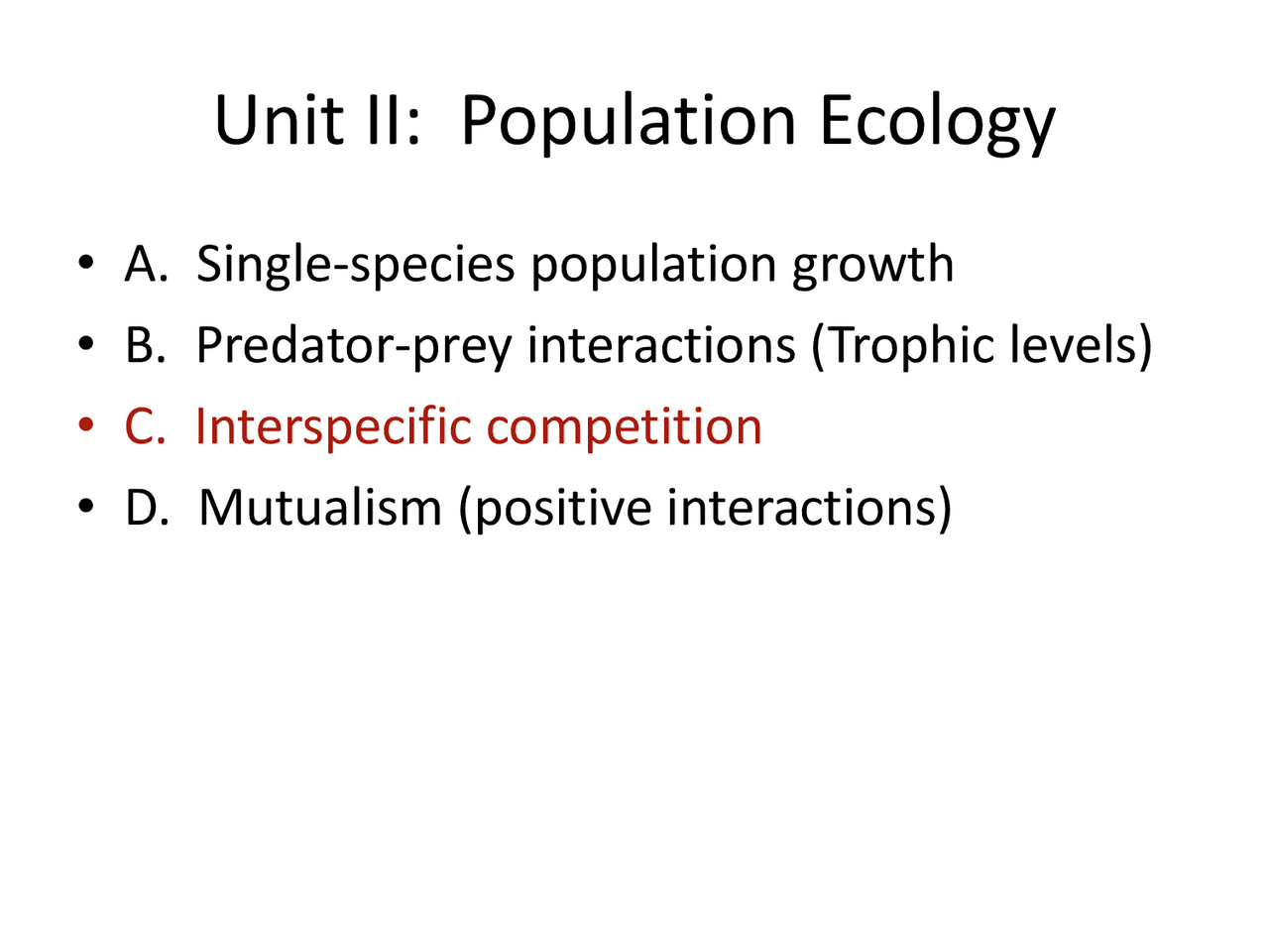 Interspecific Competition - Evolution, Ecology and Biodiversity ...