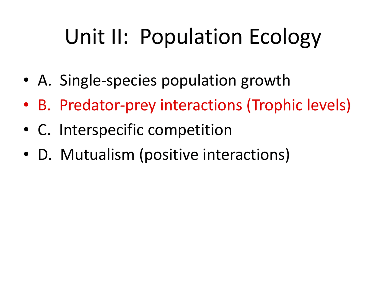 Predator Prey Interactions - Evolution, Ecology and Biodiversity - Lecture Slides - Docsity