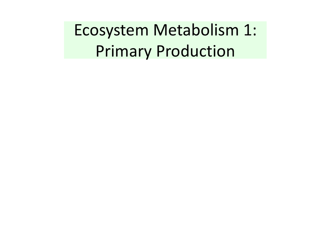 Ecosystem Metabolism - Evolution, Ecology and Biodiversity - Lecture ...