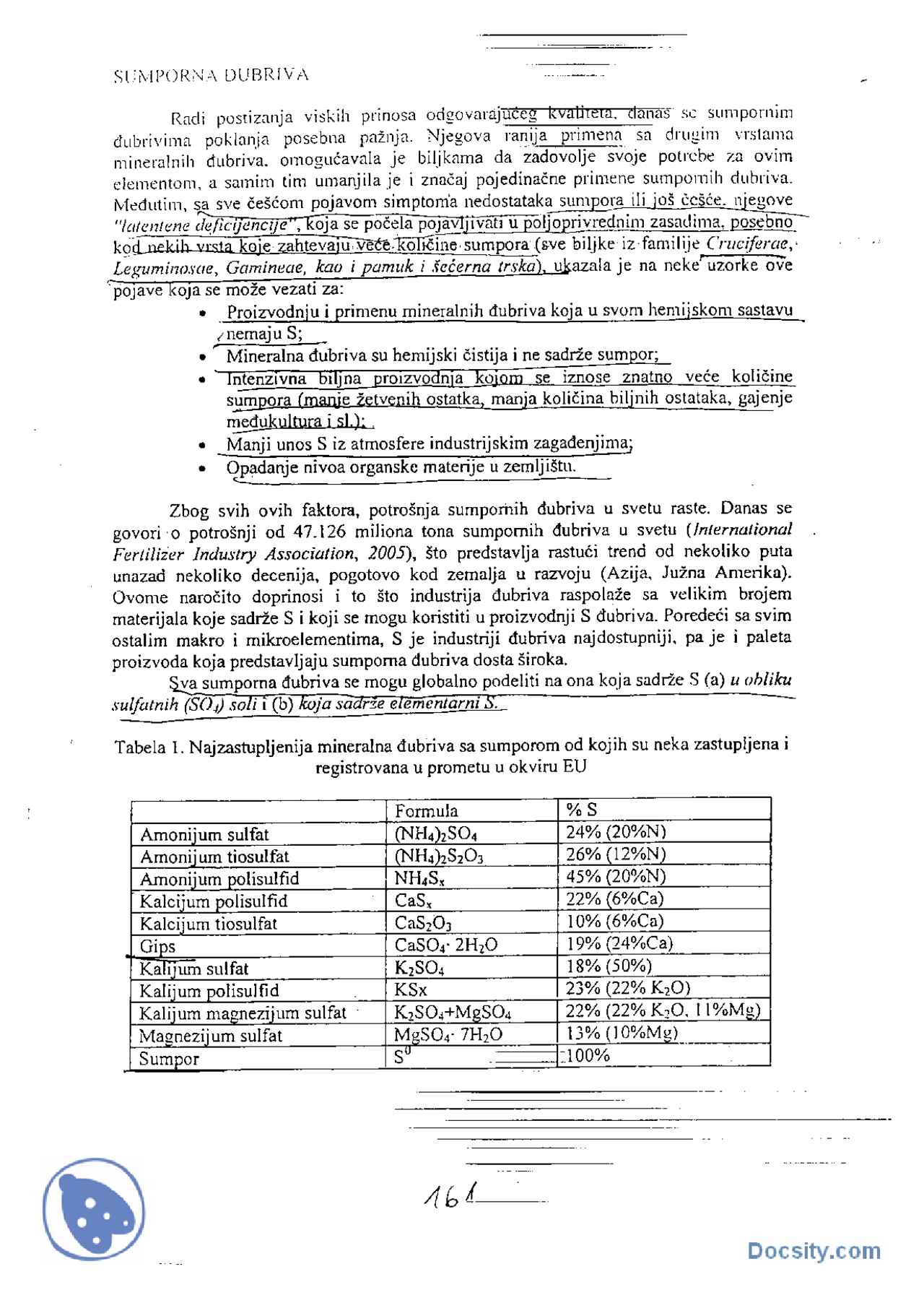 AgroHemija-Skripta-Poljoprivreda Part3 | Rezime' predlog Agronomija - Docsity