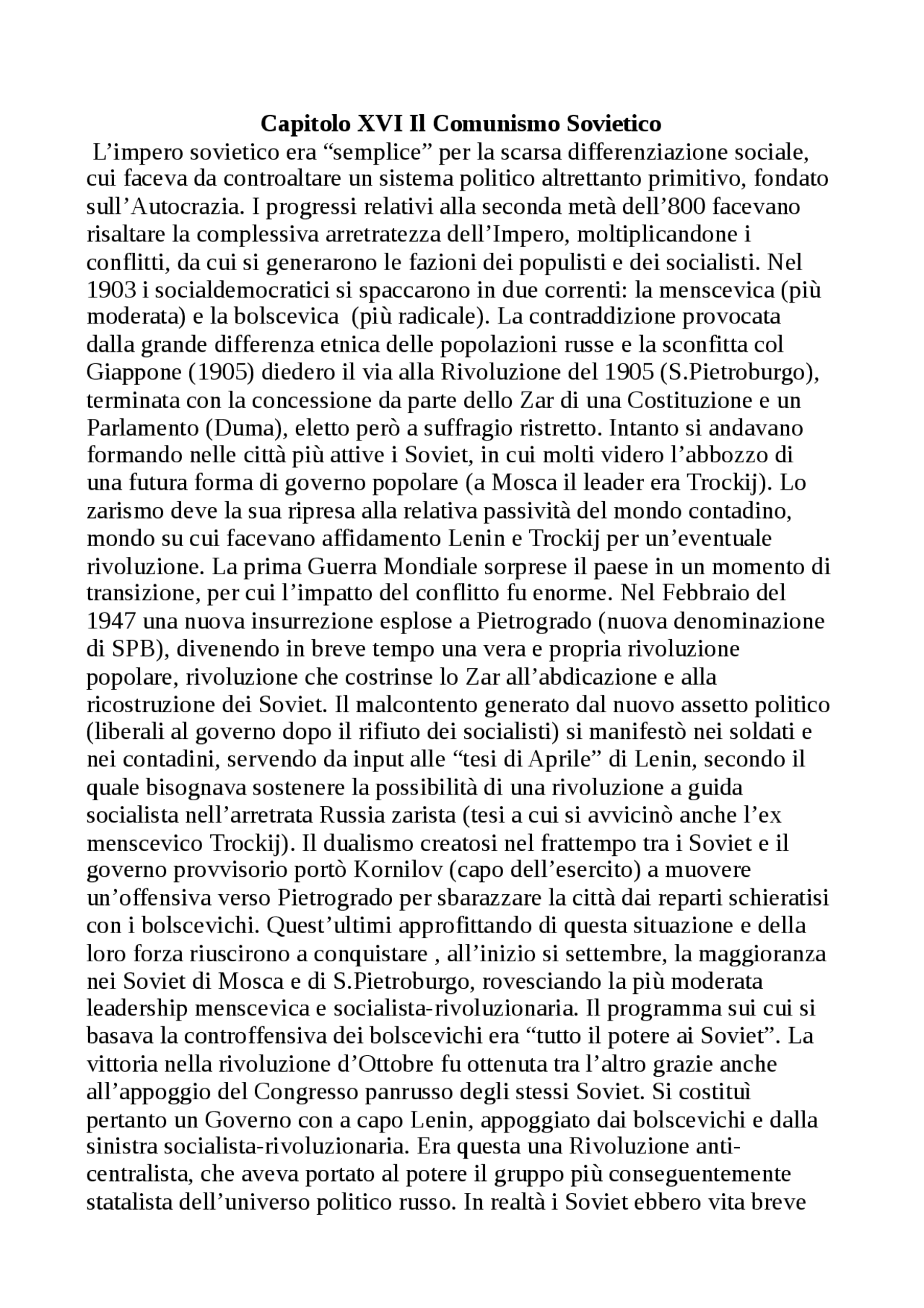 Riassunto Storia Contemporanea Nozioni Generali Docsity