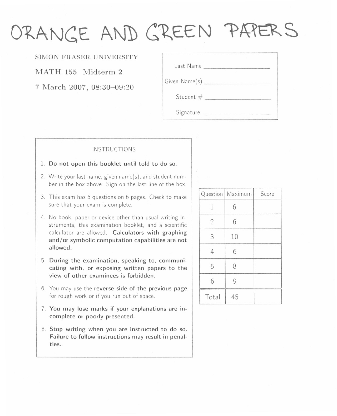 Continuous Calculus For The Biological Sciences Exam Key Docsity