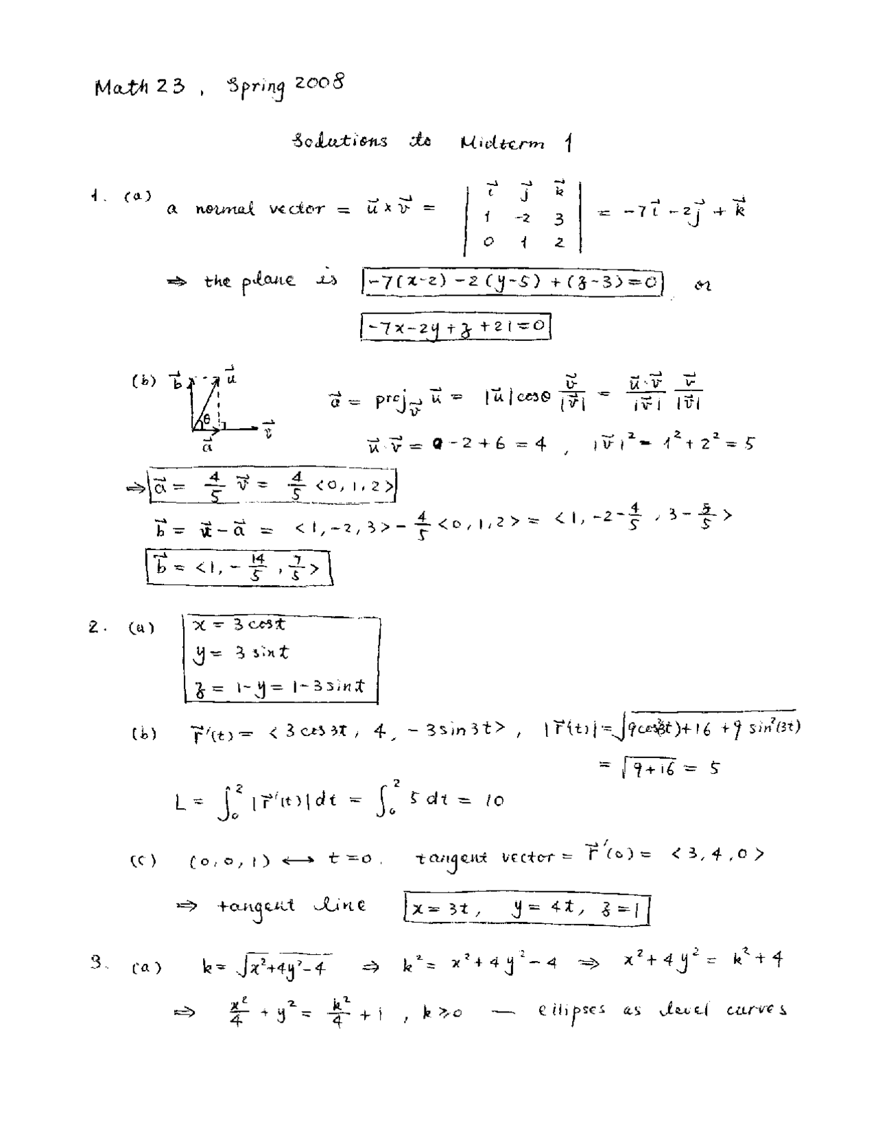 Perpendicular Vector Calculus Solved Exam Docsity