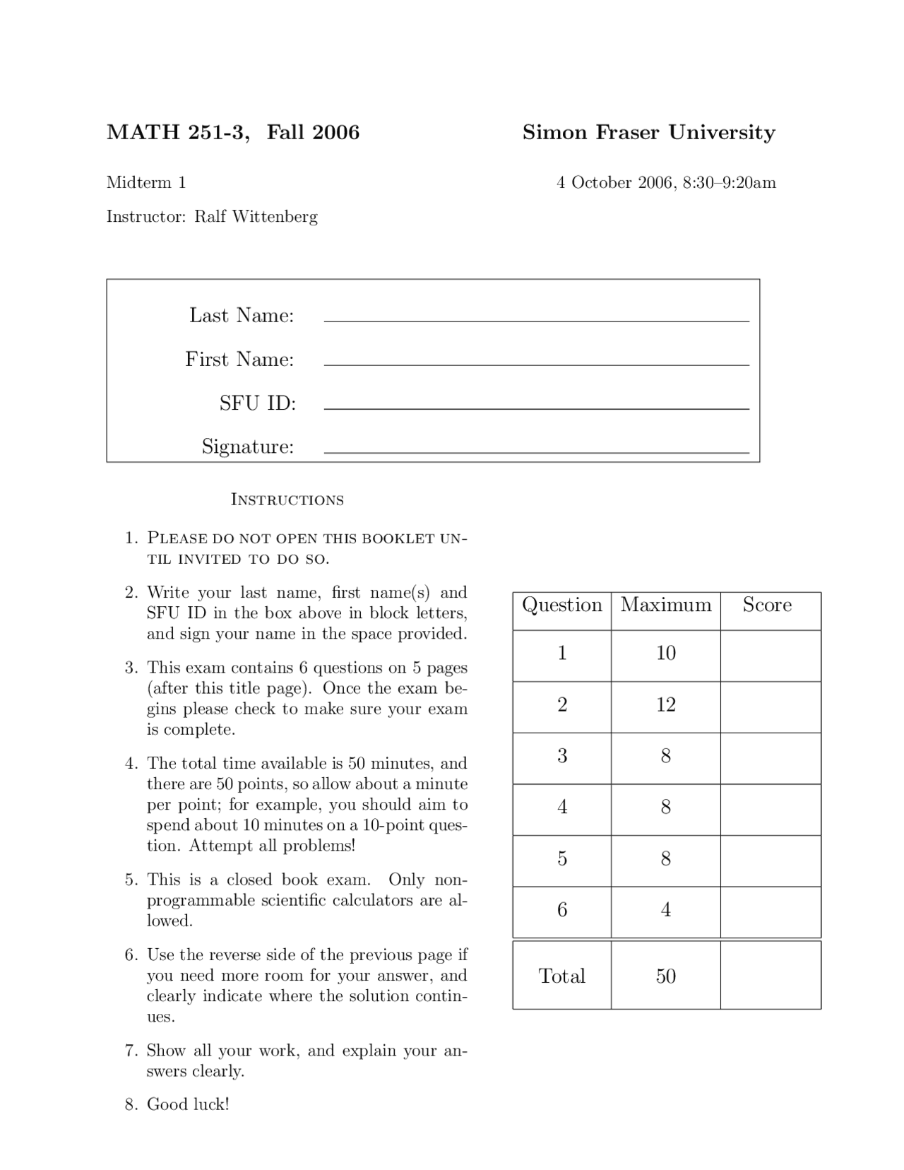 Parallelogram Calculus Exam Docsity