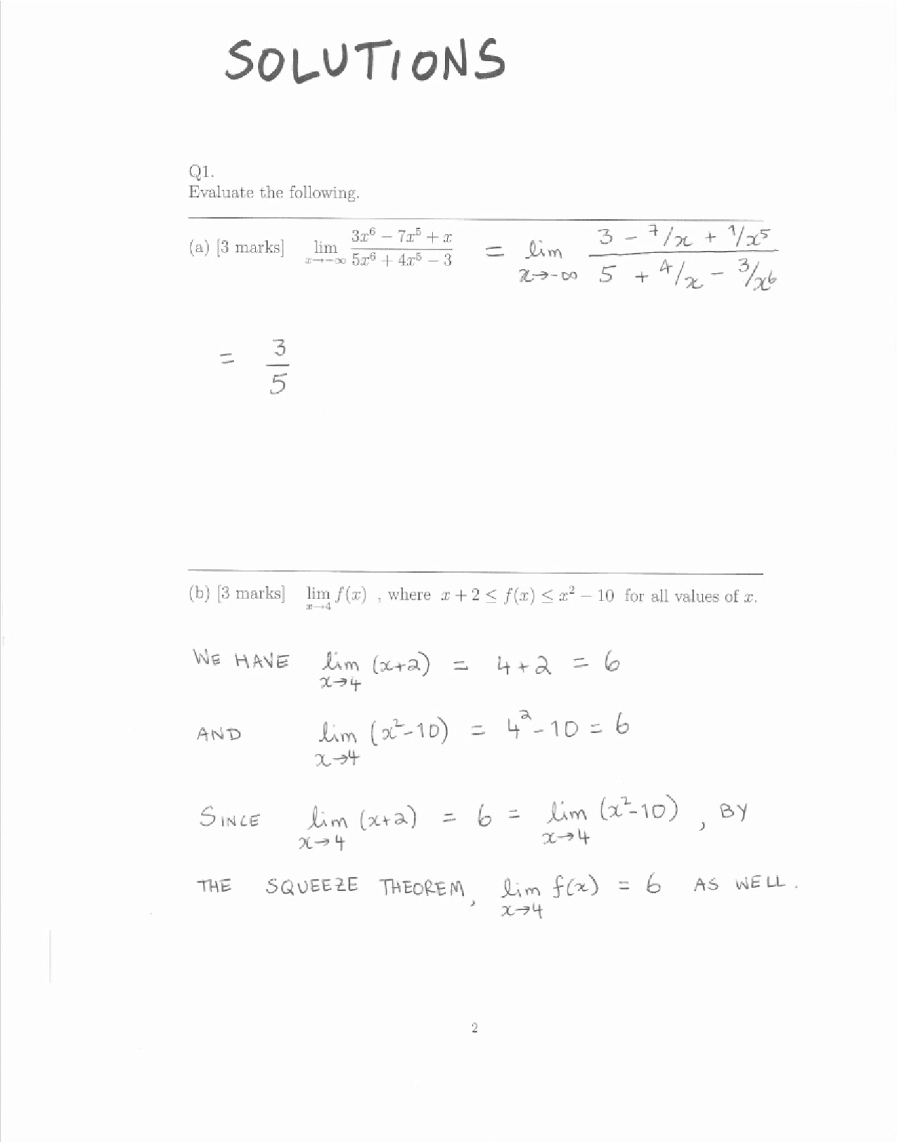 Values Calculus Exam Key Docsity