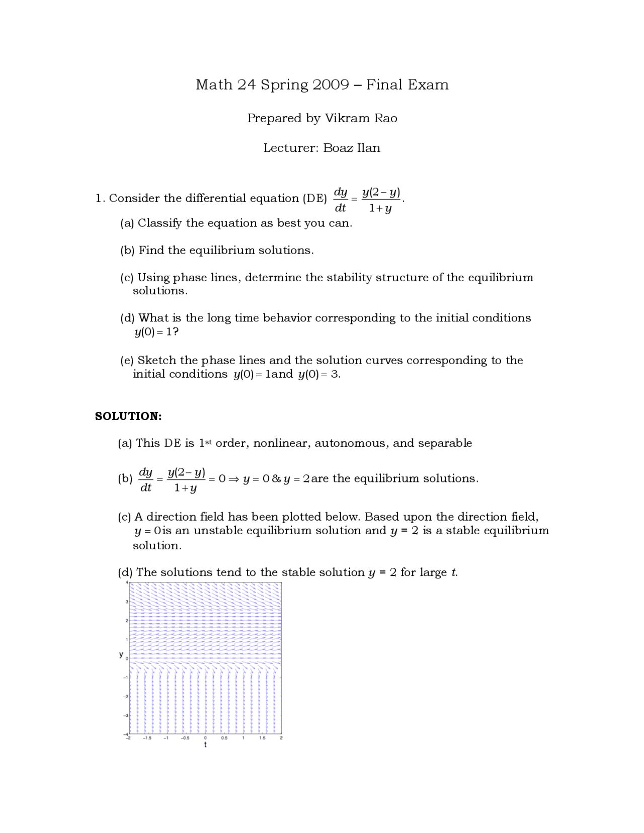 Initial Conditions Introduction To Linear Algebra And Differential