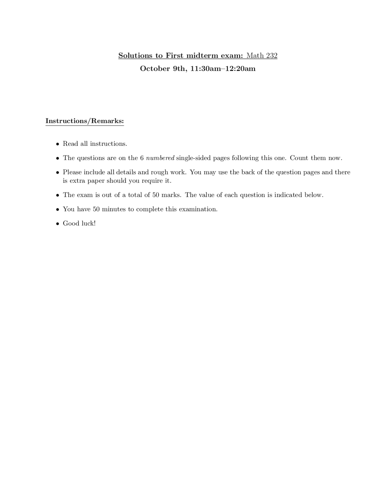 Linear Equations Applied Linear Algebra Exam Key Docsity
