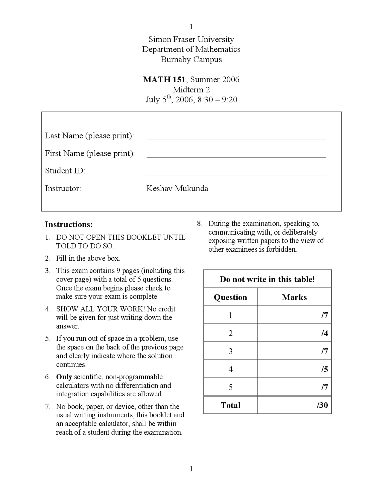 Expressed - Calculus - Exam | Exams Calculus | Docsity