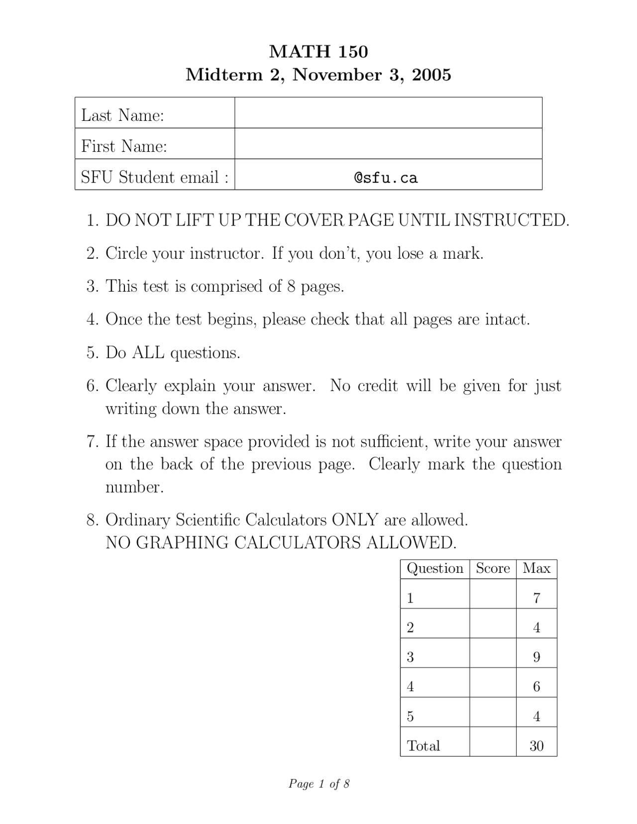 Indicated Derivatives Calculus Exam Docsity