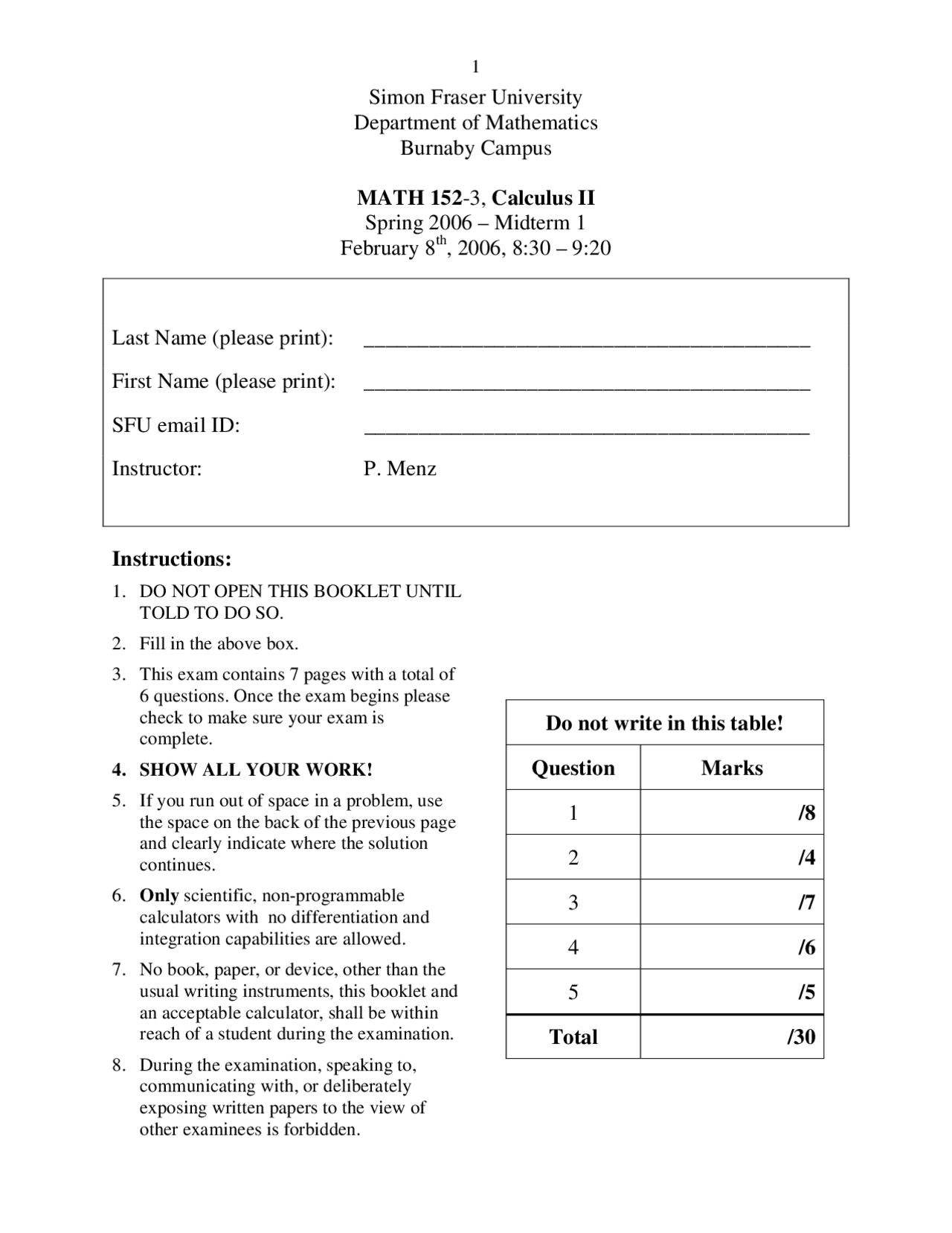 Piecewise Continuous - Calculus - Exam - Docsity