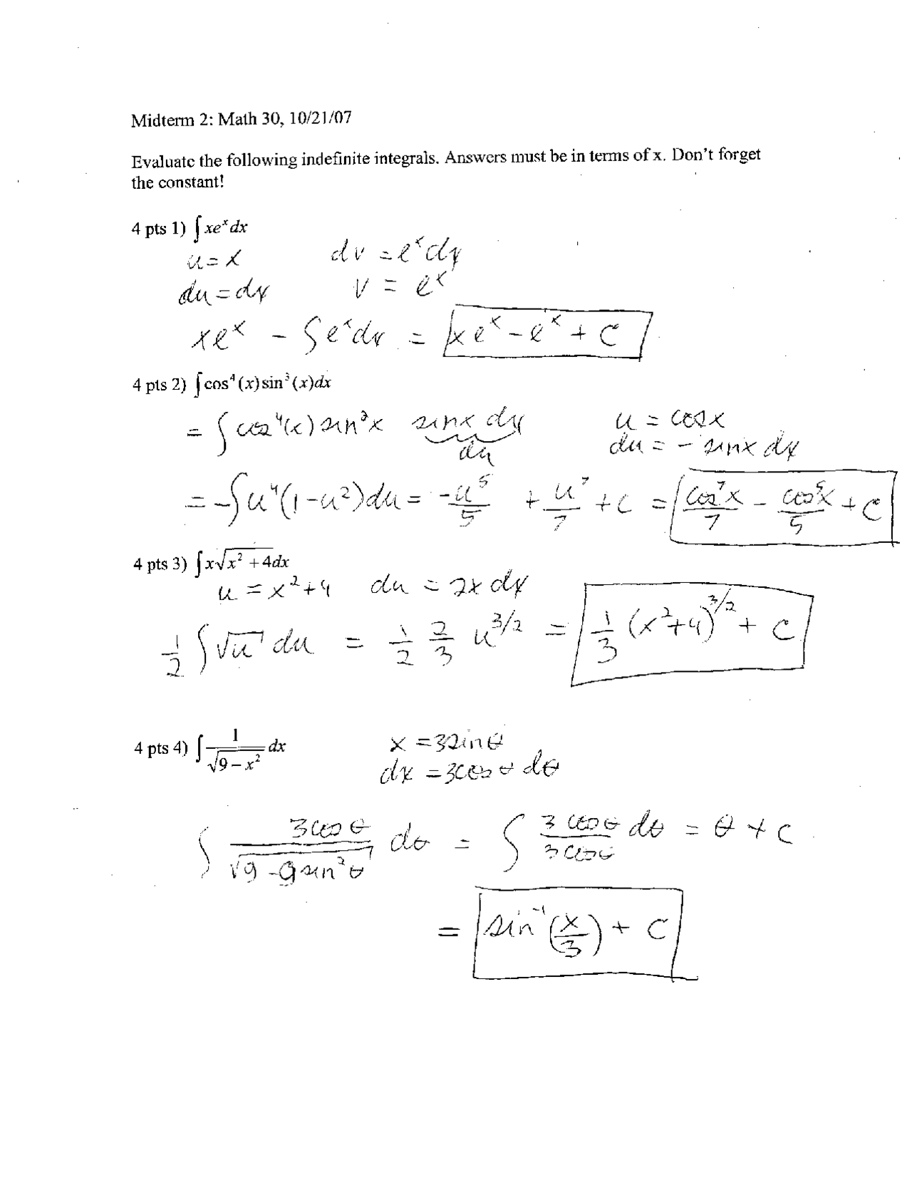 Indefinite Integrals Calculus Two For Biological Sciences Solved