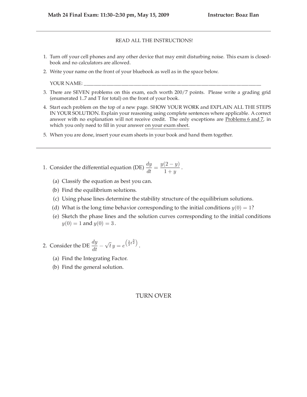 Initial Conditions Introduction To Linear Algebra And Differential