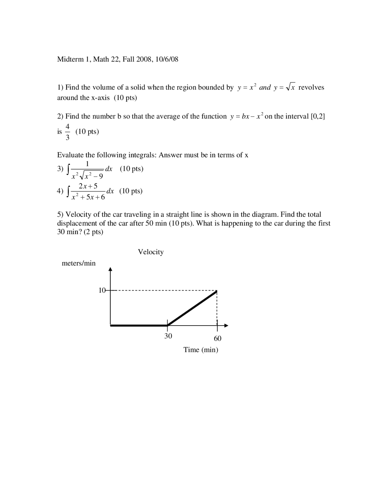 Region Bounded Calculus Of A Single Variable Two Exam Docsity