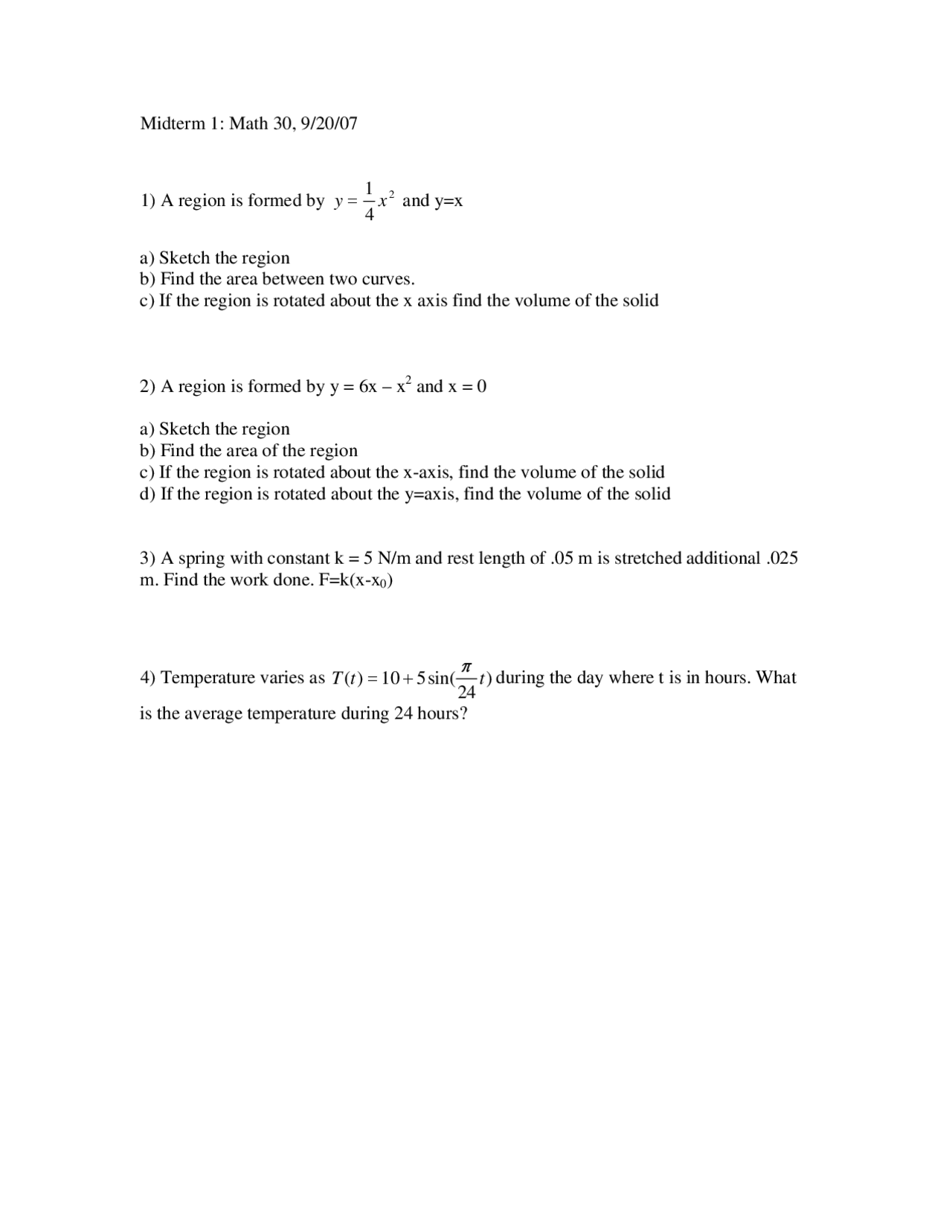 Region Calculus Two For Biological Sciences Solved Exam Docsity