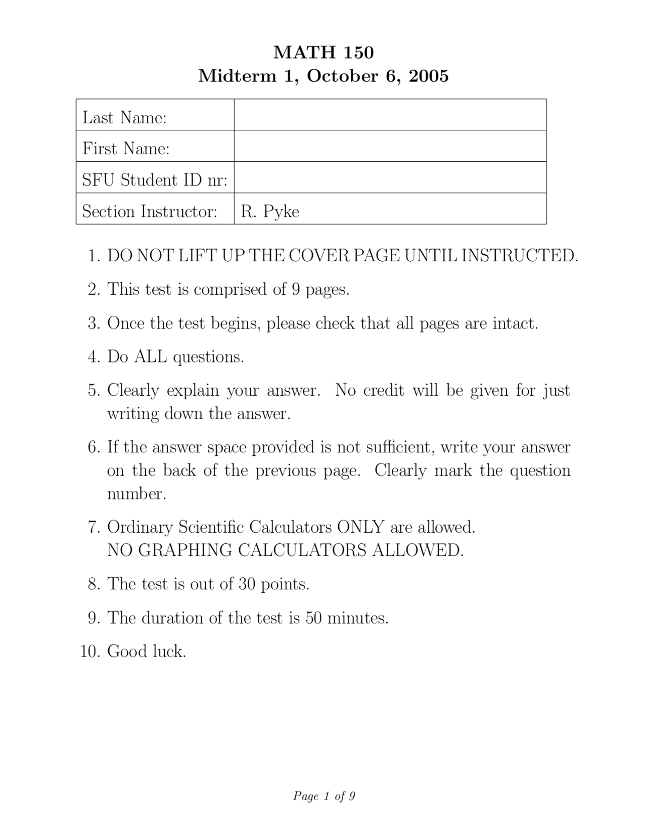 Reasoning Calculus Exam Docsity