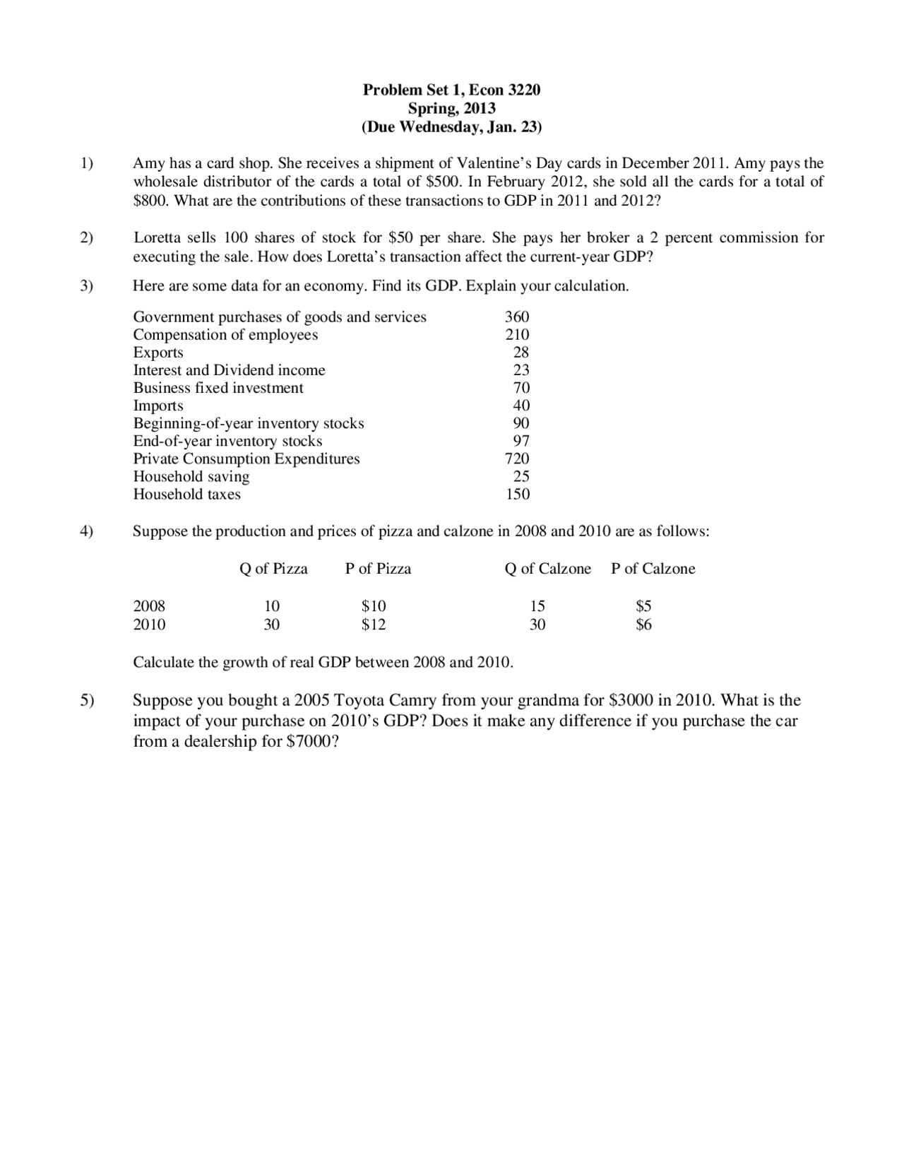 Assignment 1 For International Trade Econ 3220 Docsity