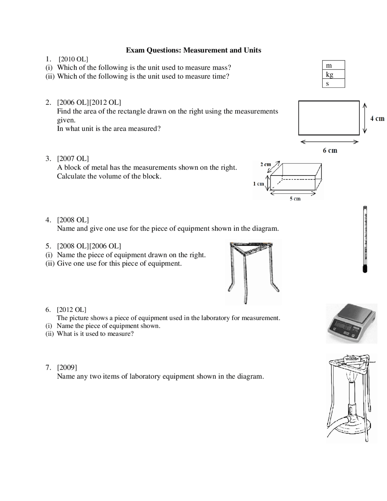 Measurement and Units - General Physics - Solved Exam | Exams Physics ...