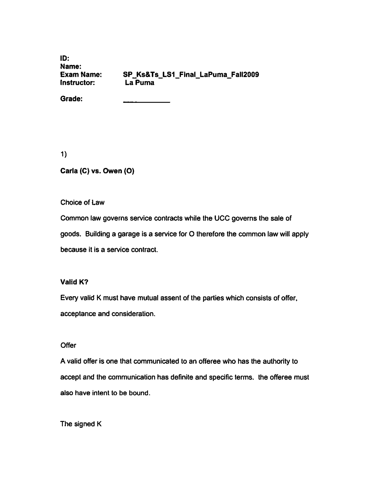 Carla Rights And Liabilities Torts Law Solved Exam Docsity