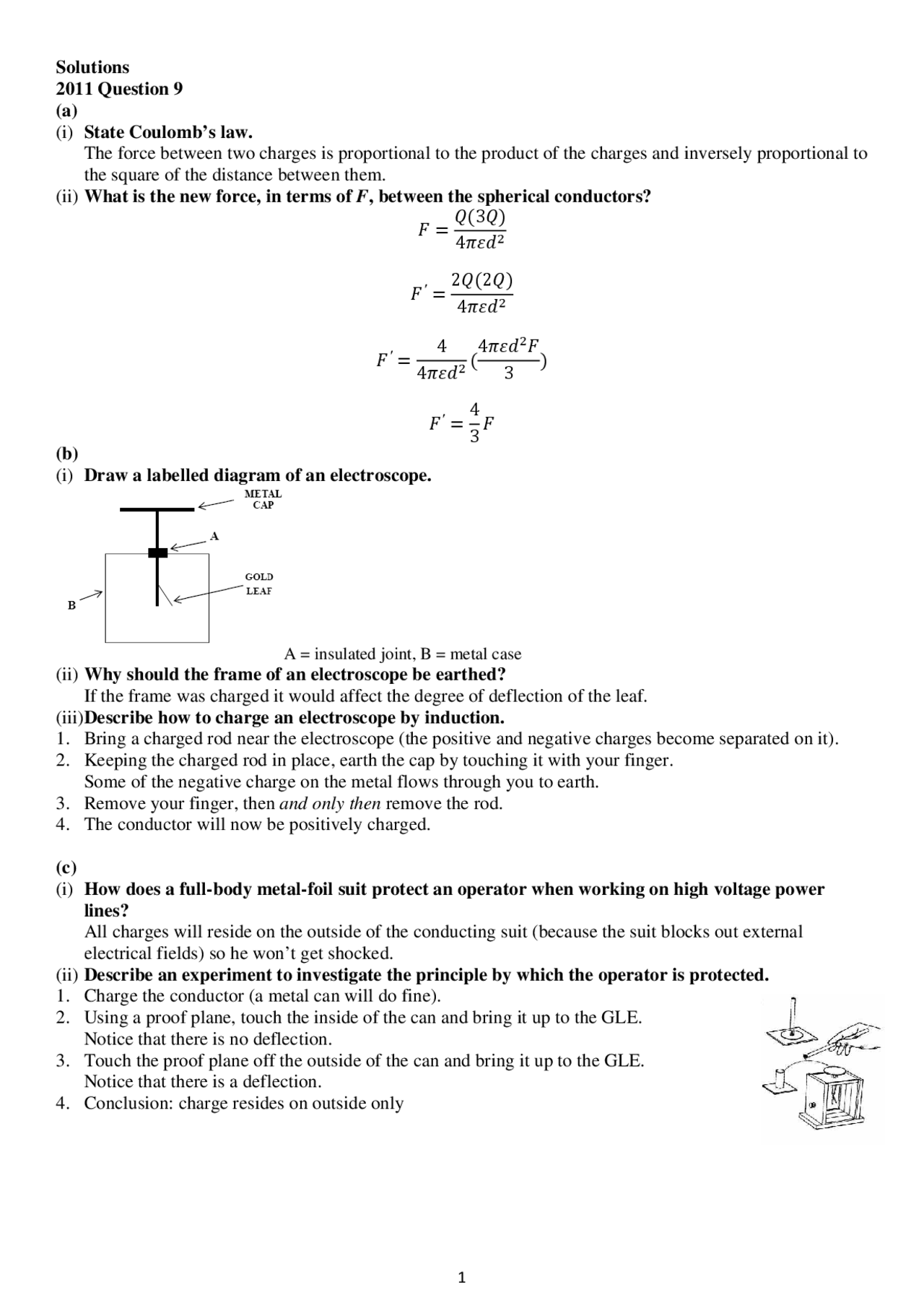 Static Electricity And Capacitance General Physics Lecture Notes