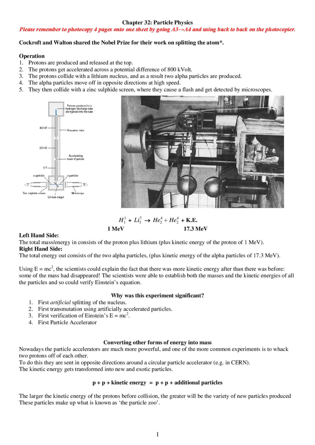 Particle Physics - General Physics - Lecture Notes | Study notes ...