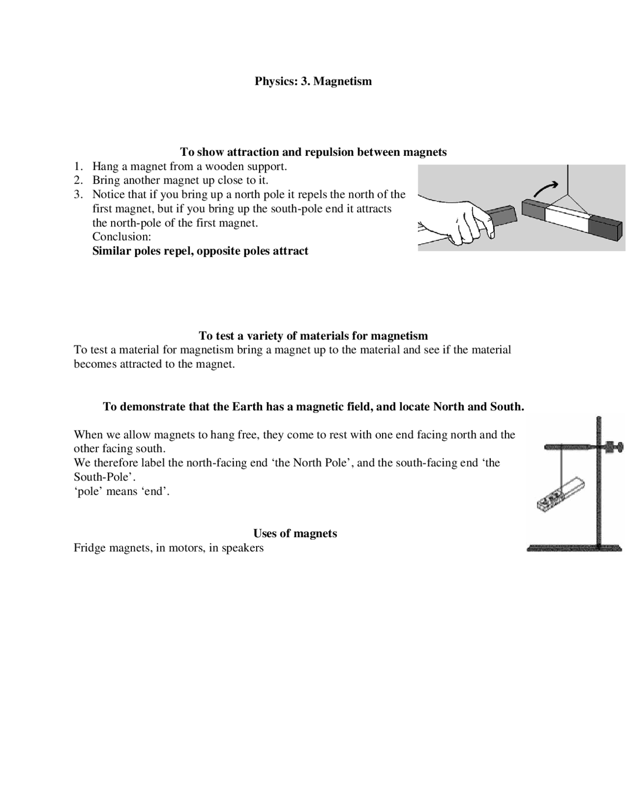 Magnetism General Physics Lecture Notes Docsity