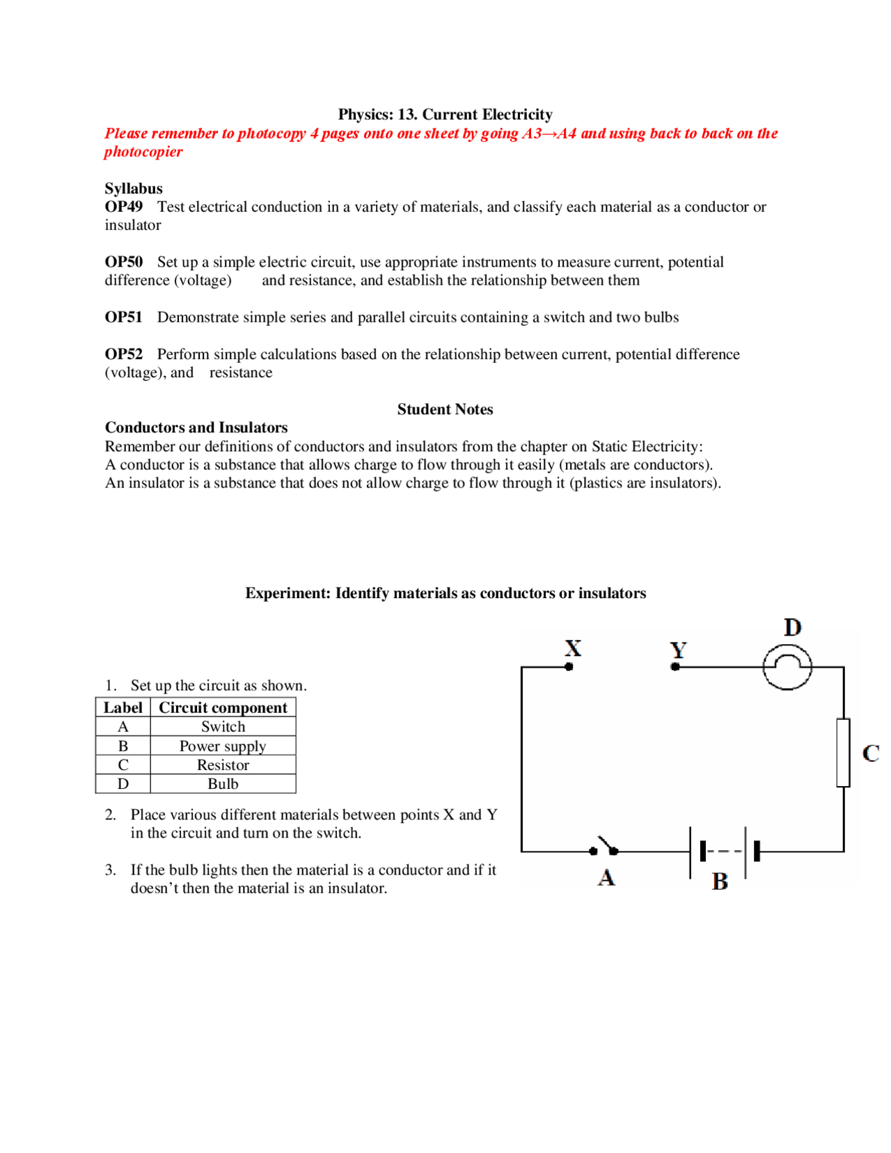 Current Electricity - General Physics - Lecture Notes | Study notes ...