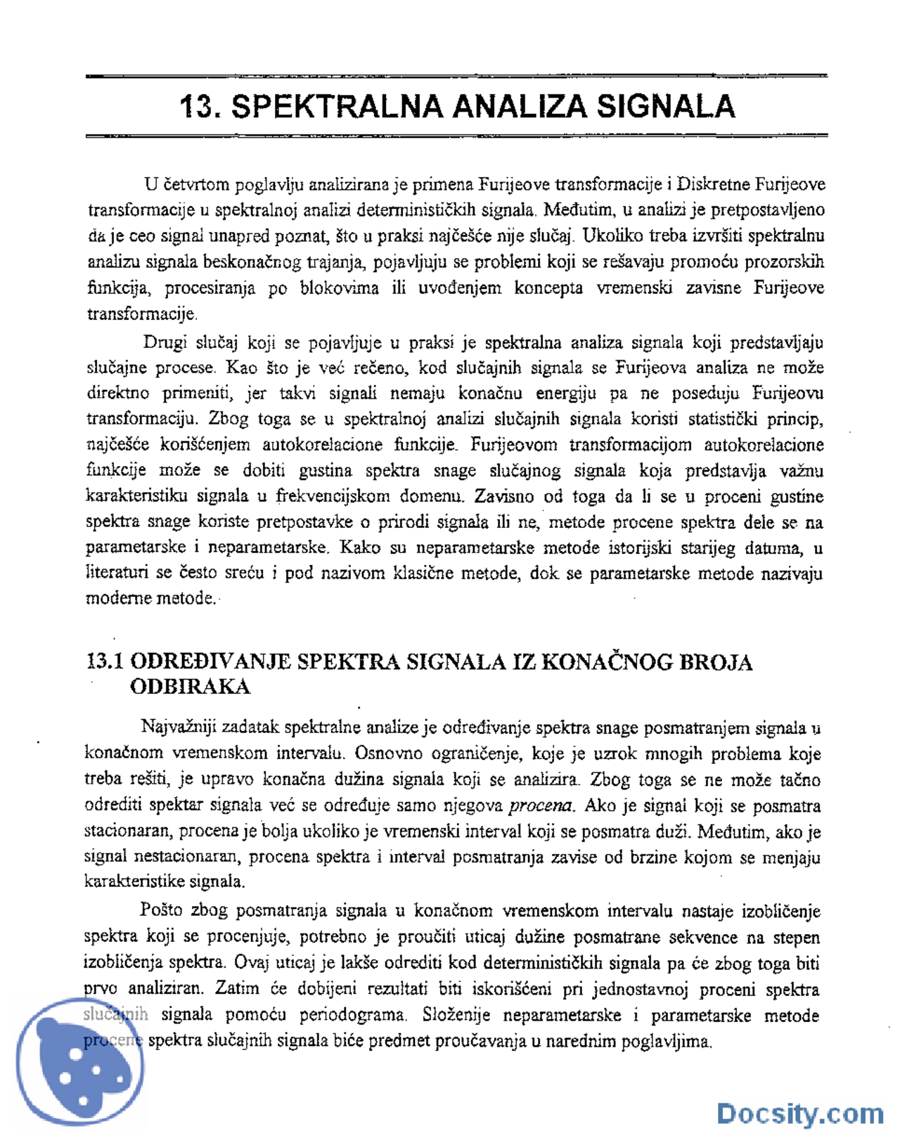 Telekomunikacije 3-Skripta-Spektralna analiza signala-Popovic DOS13a ...