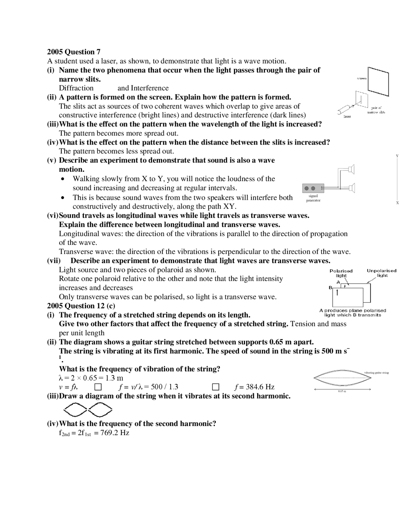 Diffraction and Interference - General Physics - Solved Exam | Exams ...
