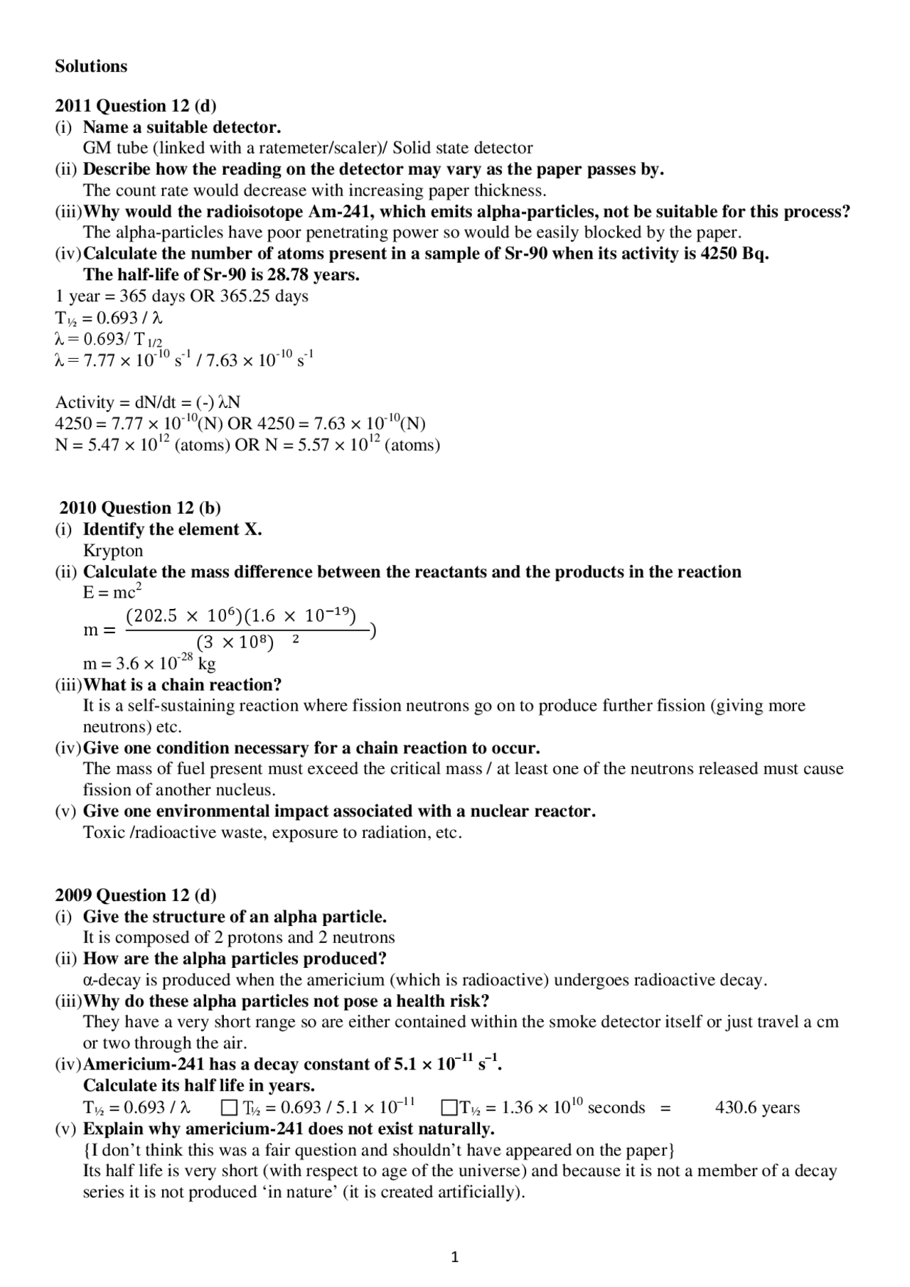 Nuclear Physics General Physics Solved Exam Docsity