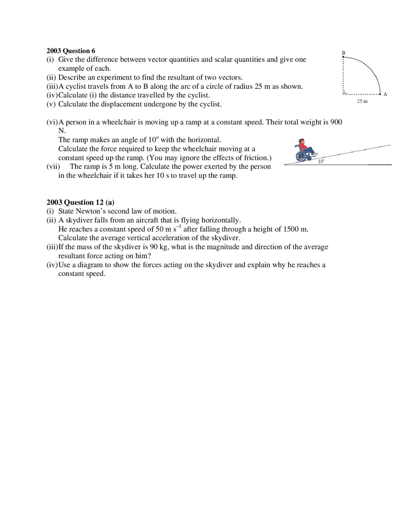 Vector Quantities - General Physics - Exam - Docsity