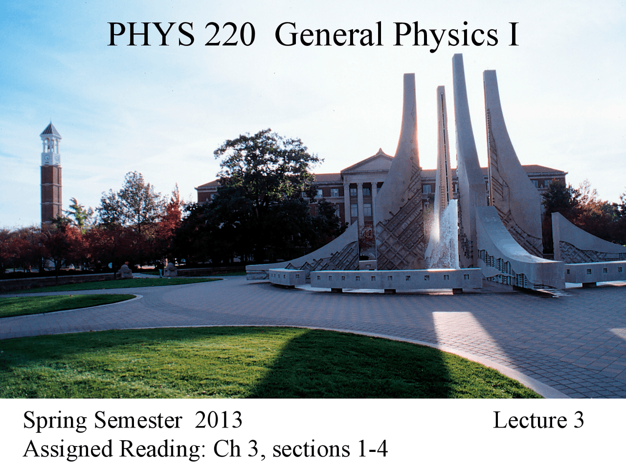 Motion In One Dimension General Physics Lecture Slides Docsity