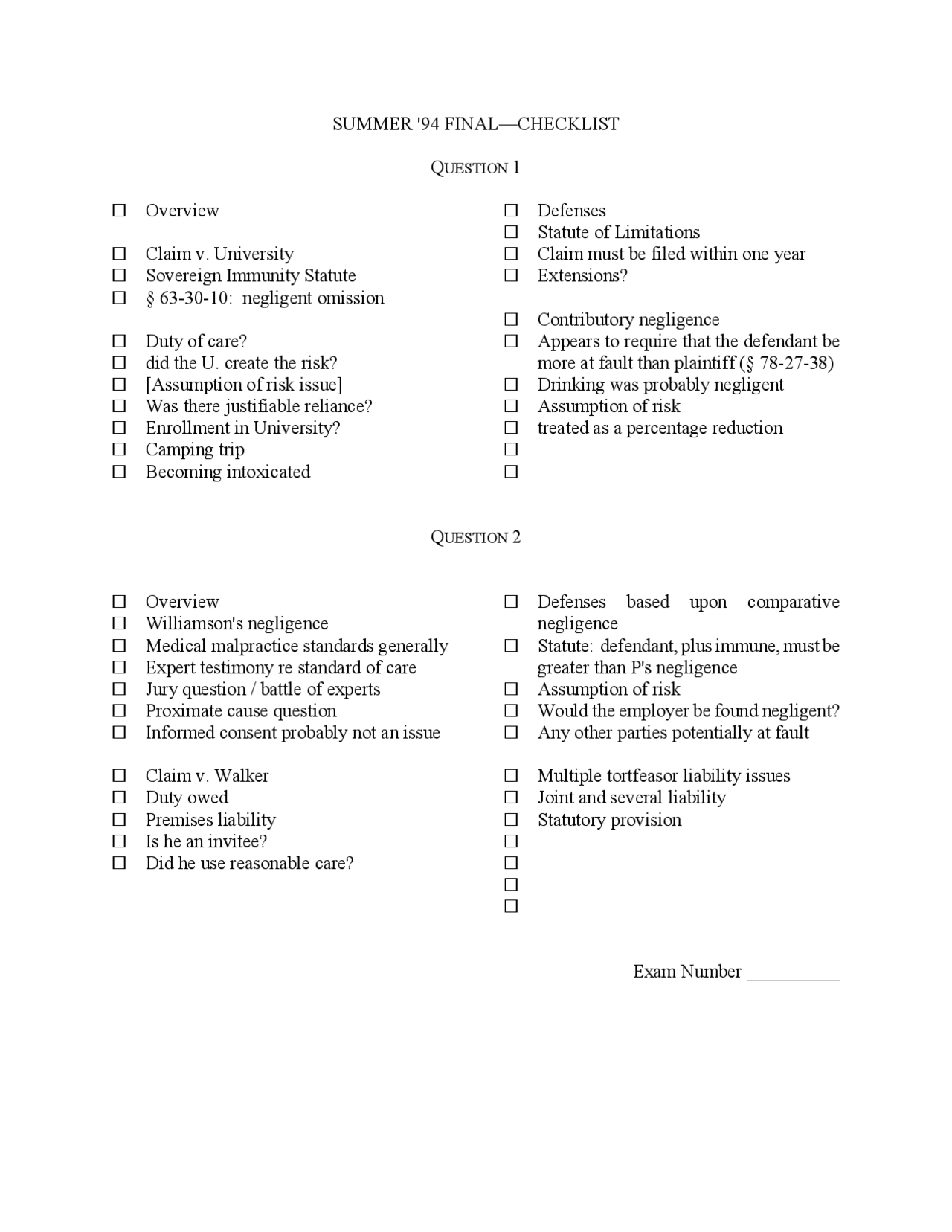 Flux Governmental Immunity Act Torts Law Solved Exam Docsity