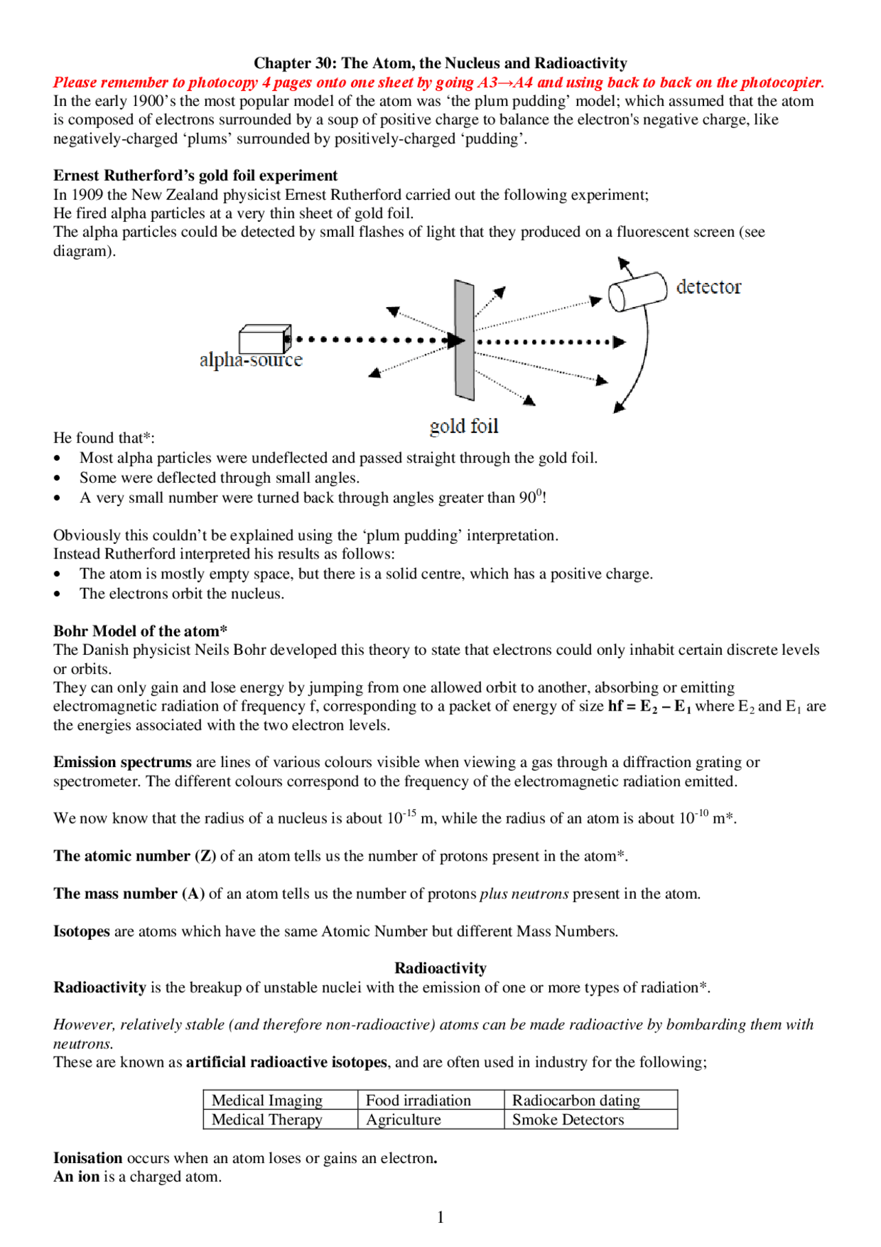 Atom Nucleus And Radioactivity General Physics Lecture Notes