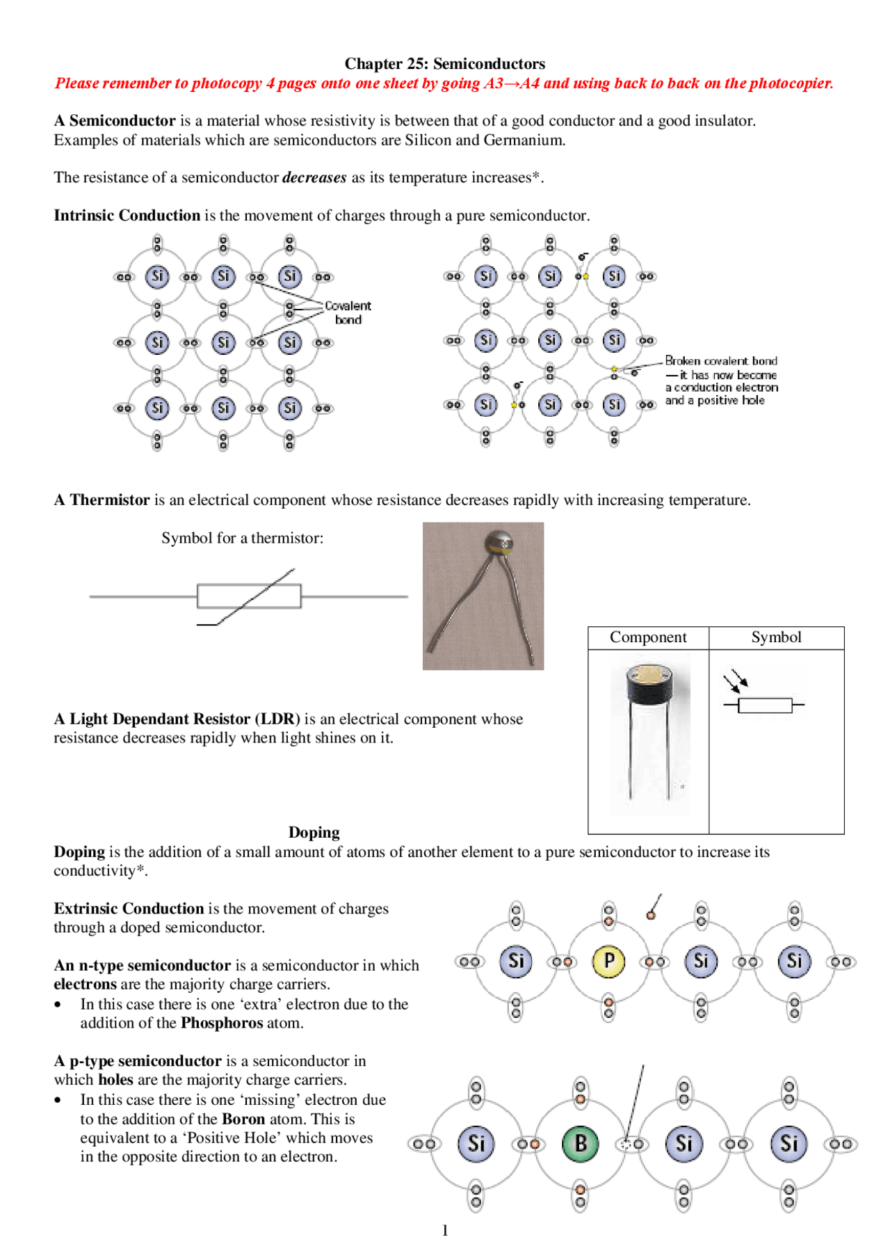Semiconductors - General Physics - Lecture Notes | Study notes Physics ...